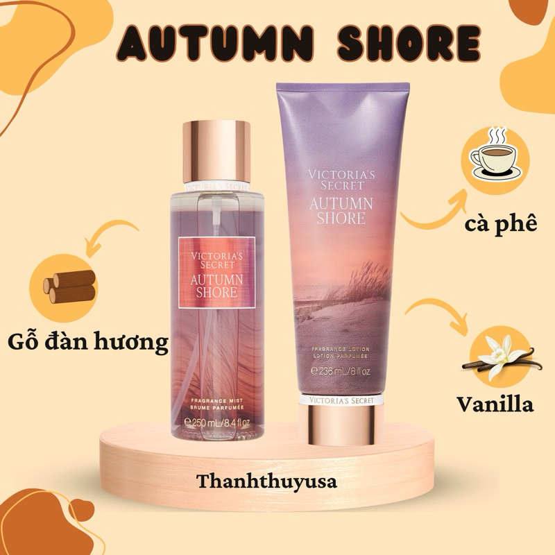 [ AUTUMN SHORE ] Combo Xịt Thơm Toàn Thân Body Mist, Lotion Victoria's ...