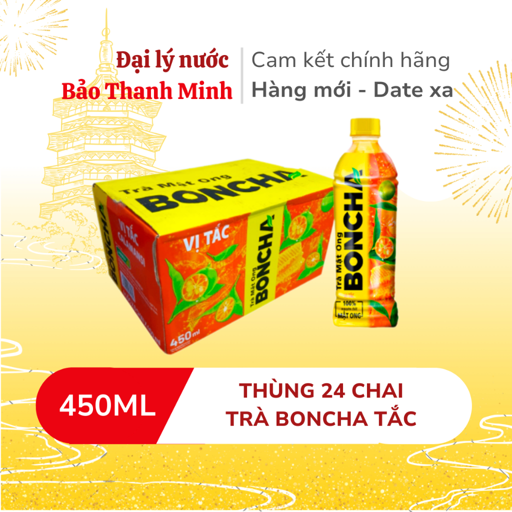 [HOẢ TỐC] Trà BONCHA Tắc 450ml (Thùng 24 chai) (Date xa) | Shopee Việt Nam