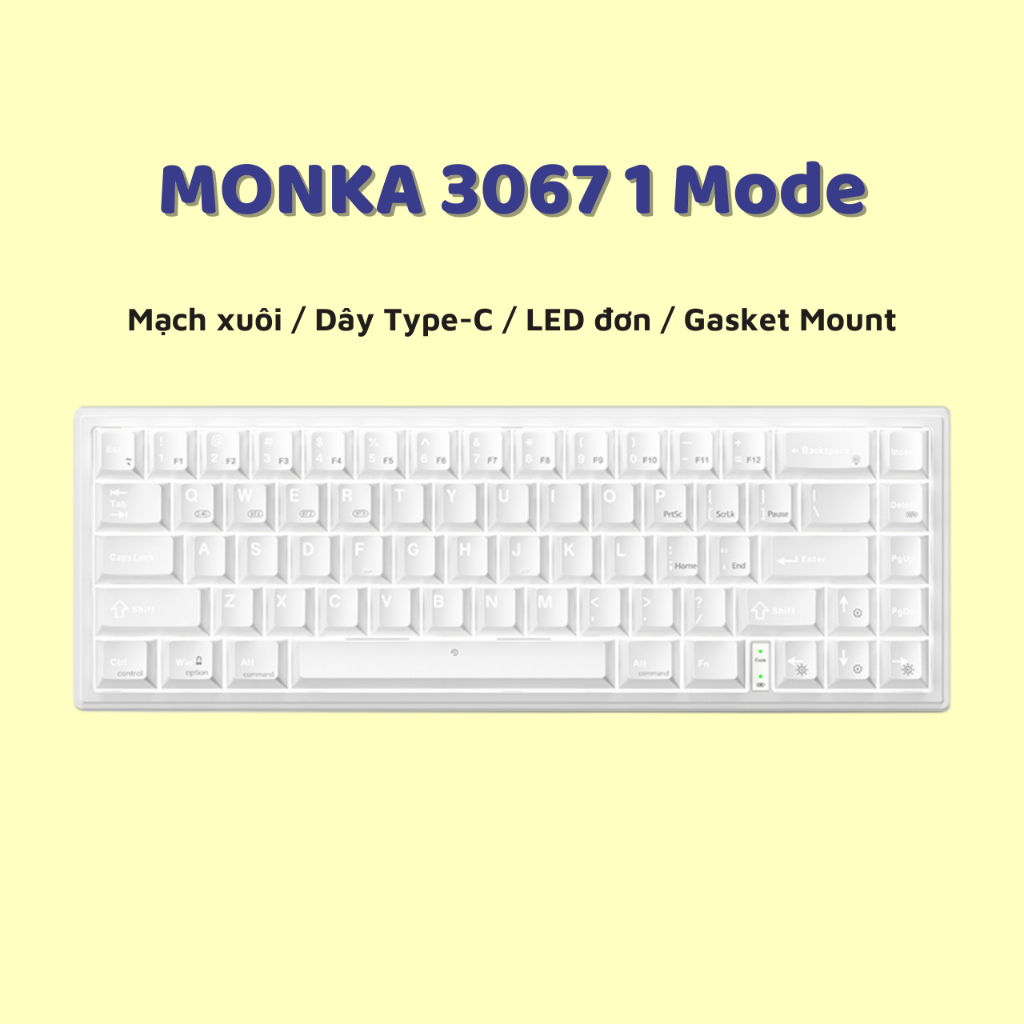 Bàn Phím Cơ Không Dây MONKA 3067 Pro V2 - Có Hotswap 5 Pin - Mạch xuôi ...