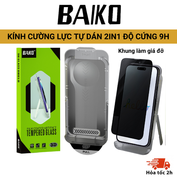 [TỰ DÁN 2IN1] Kính cường lực iphone Kingkong BAIKO trong suốt Cao cấp ...