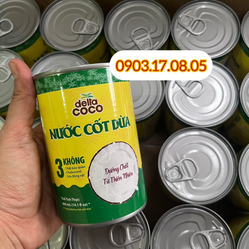 [chay/mặn][THÙNG 24 LON] Nước cốt dừa Delta Coco Bienco (lon 400ml ...