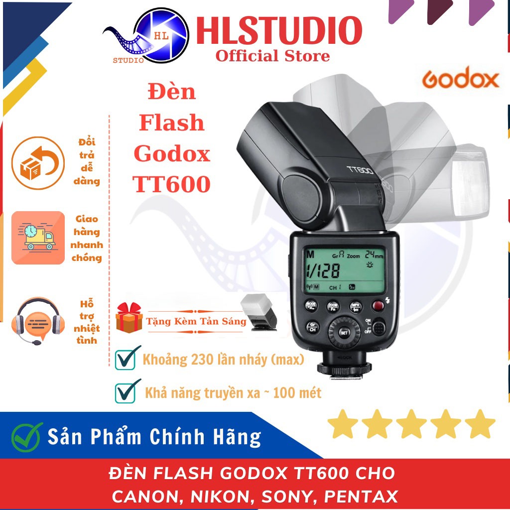 Đèn Flash Godox TT600, TT685II cho Canon, Nikon, Sony, Fuji, Pentax ...