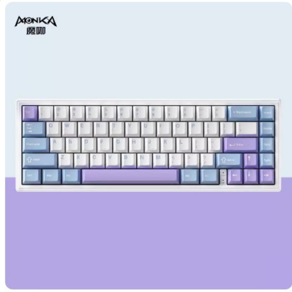Bàn phím cơ monka 3067 V2 PRO không dây mạch xuôi led rgb không dây ...
