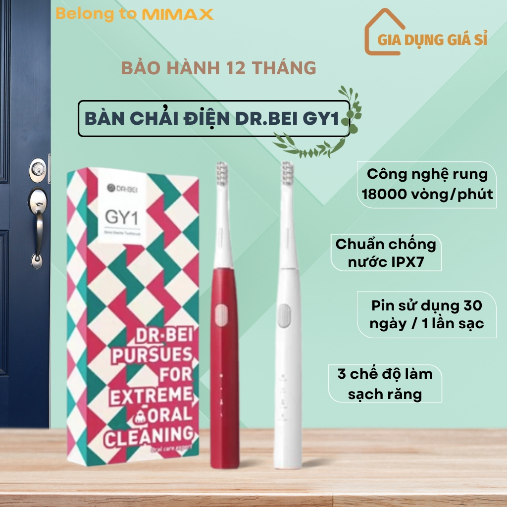 [Hỏa Tốc 2H] Bàn Chải Điện DR. BEI GY1 3 Chế Độ Làm Sạch Chống Nước ...