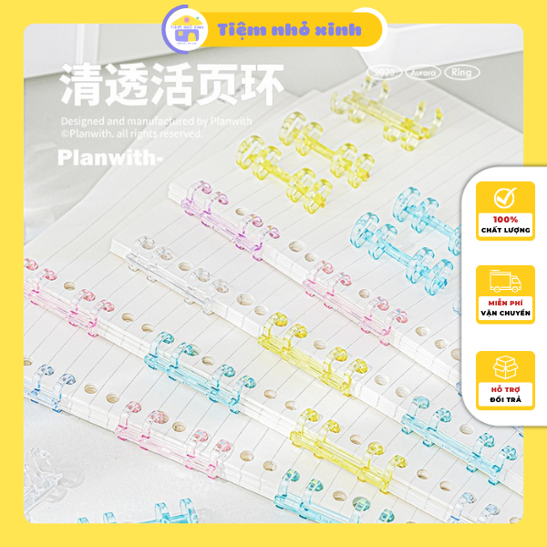 [BINDER] Set 4 còng nhựa PLANWITH- dùng làm sổ hoặc đóng tài liệu A4/A5/B5 với nhiều màu sắc dễ ...