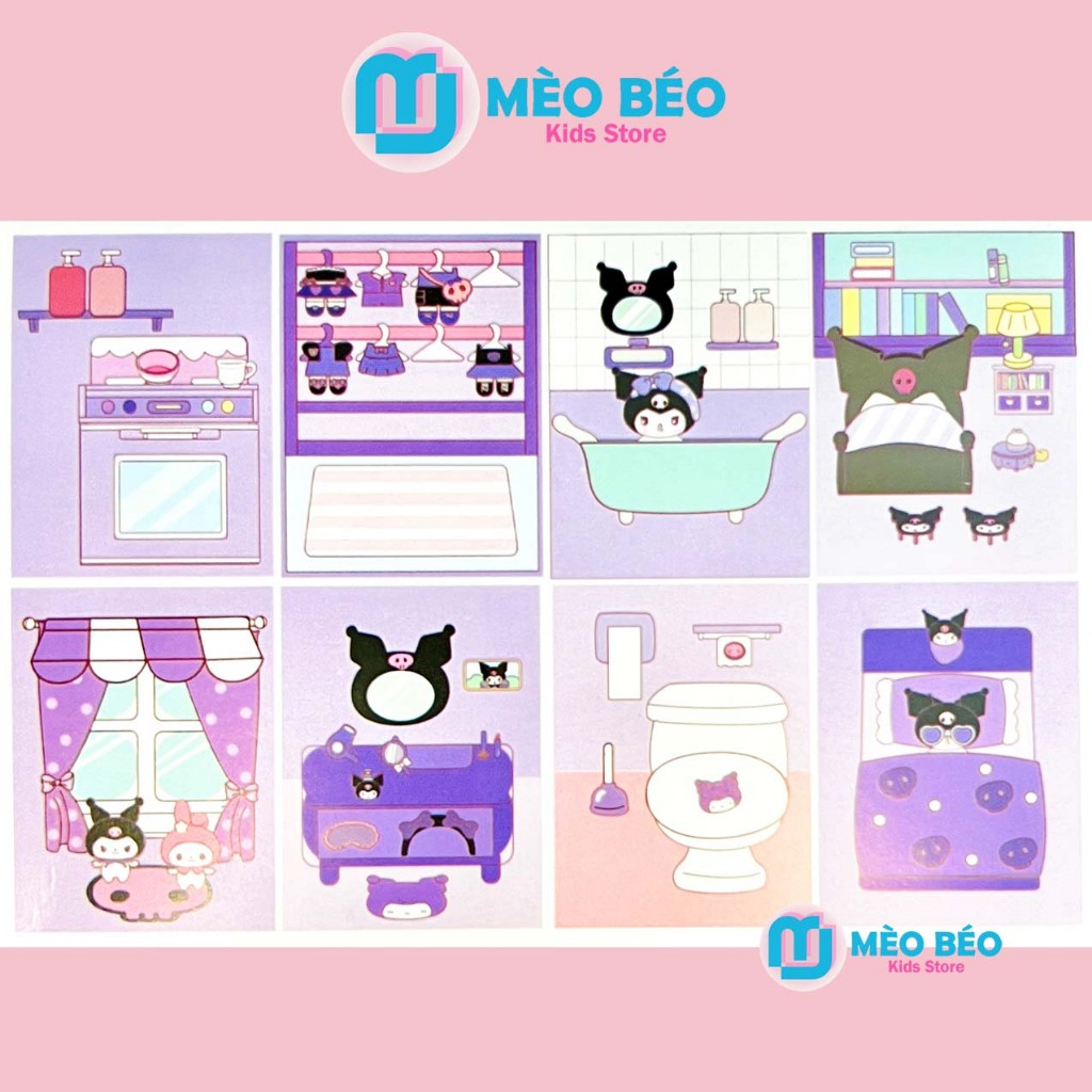 Đồ chơi giấy Kuromi, Tranh tương tác, Búp bê giấy - Mèo Béo Kids Store ...