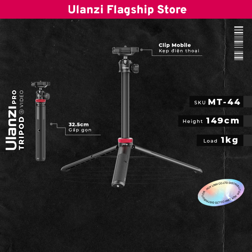 Ulanzi MT-44 Chân tripod Cho Điện Thoại/Máy ảnh Mirroless, DSLR Chính ...