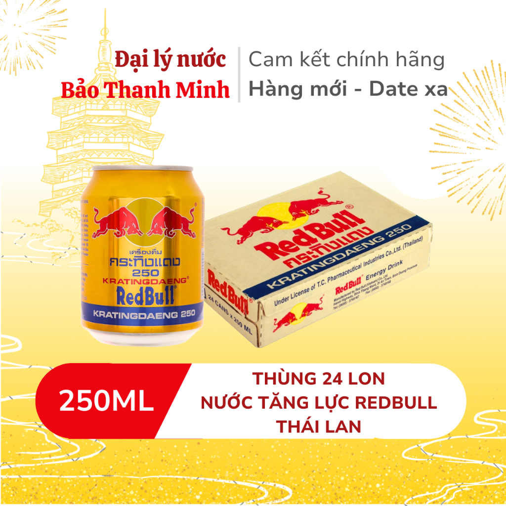 [HÀNG CHUẨN THÁI LAN] Nước tăng lực Bò Cụng RedBull Thái Lan 250ml ...
