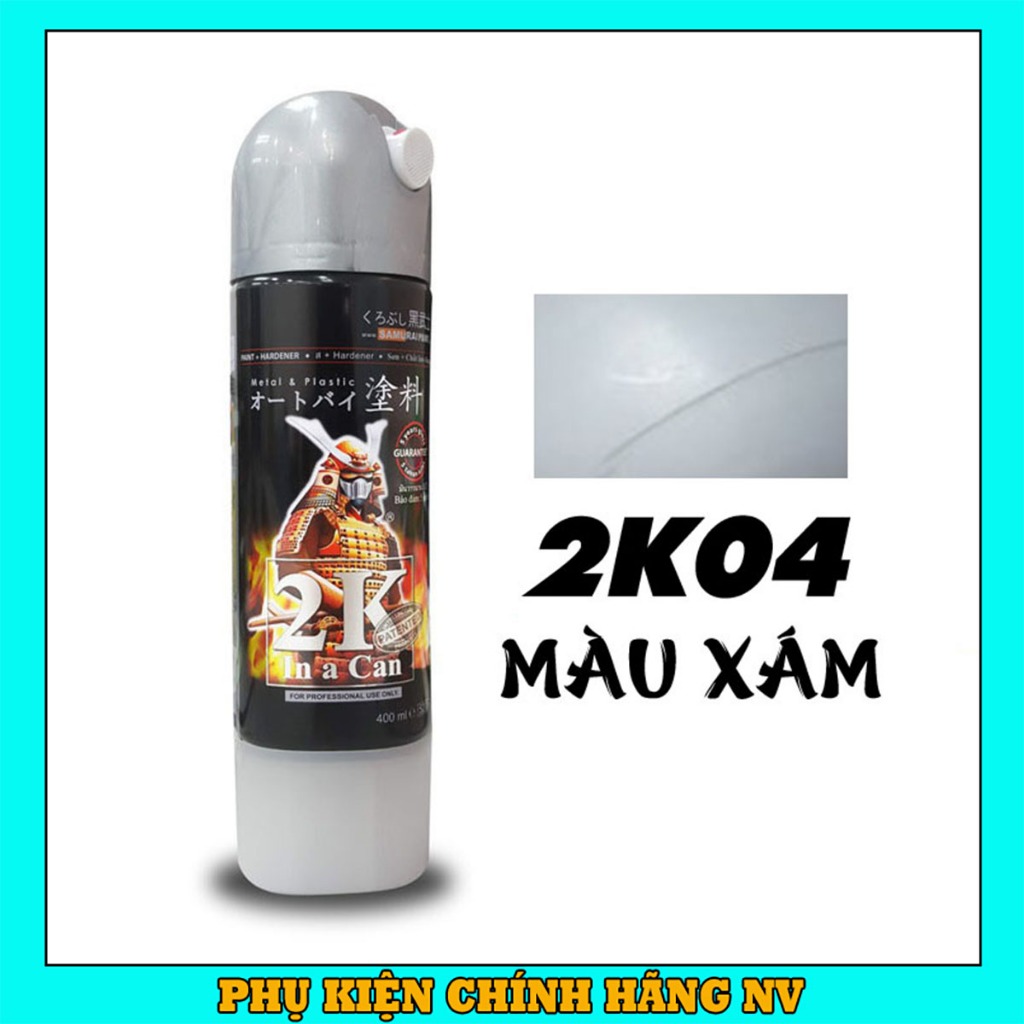 Sơn Samurai 2K04 lót xám chính hãng, sơn xe máy lót xám 2K 400ml kháng ...