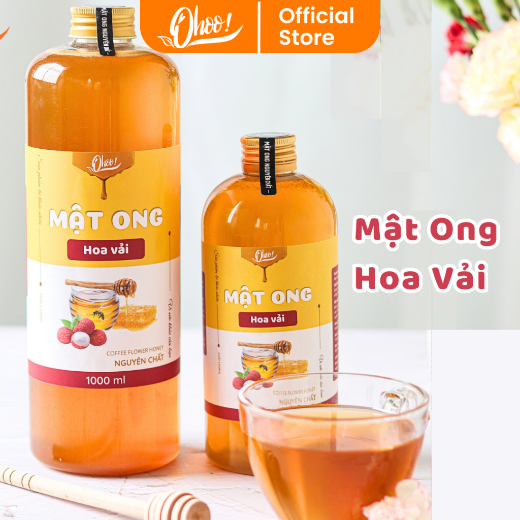 Mật Ong Hoa Vải Nguyên Chất Đắk Lắk OHOO FOODS 500ml/1000ml | Shopee Việt Nam