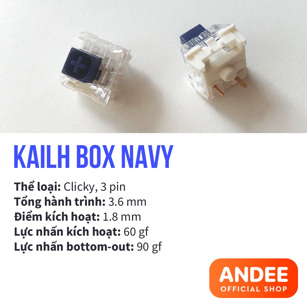 Switch Kailh Box White Jade Navy hệ Clicky bán lẻ công tắc phím cơ chất ...