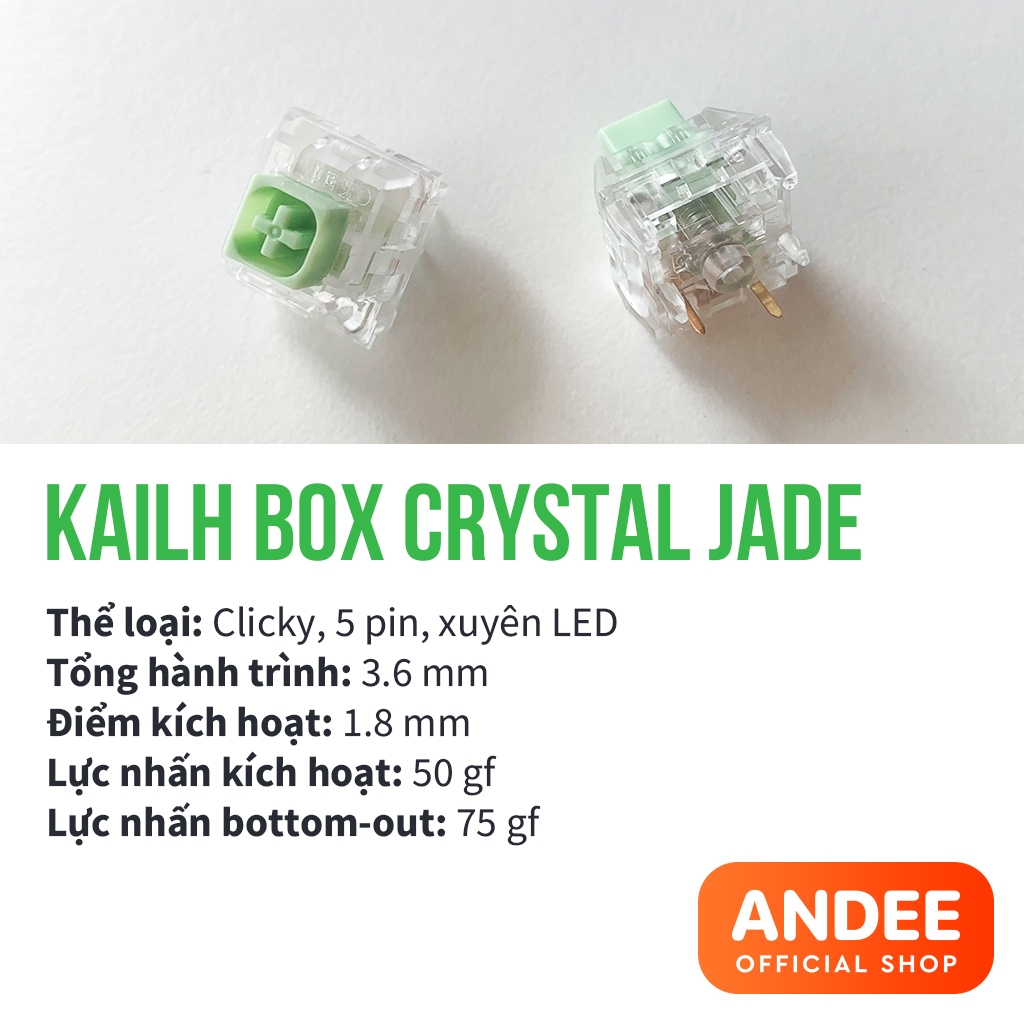 Switch Kailh Box White Jade Navy hệ Clicky bán lẻ công tắc phím cơ chất ...