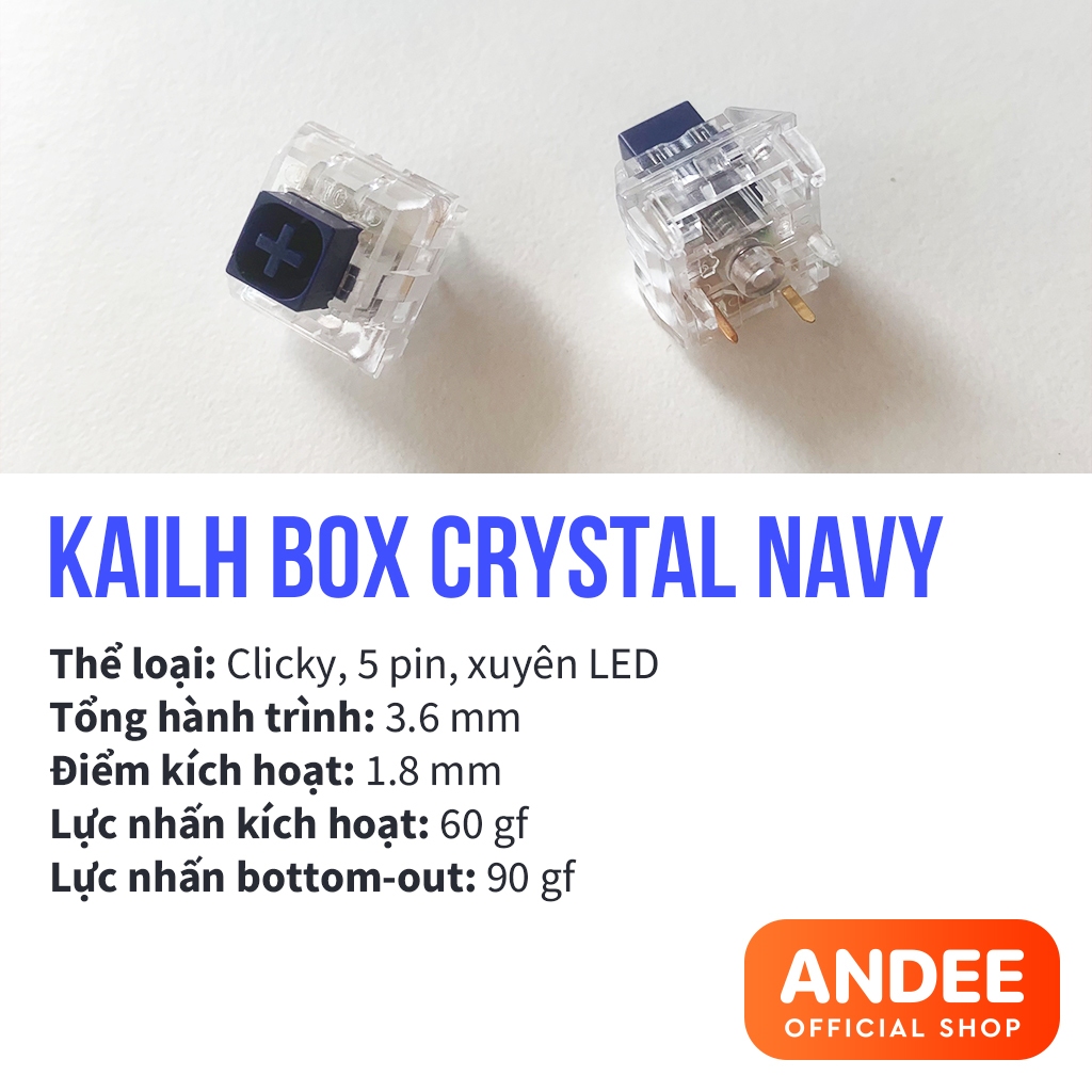 Switch Kailh Box White Jade Navy hệ Clicky bán lẻ công tắc phím cơ chất ...