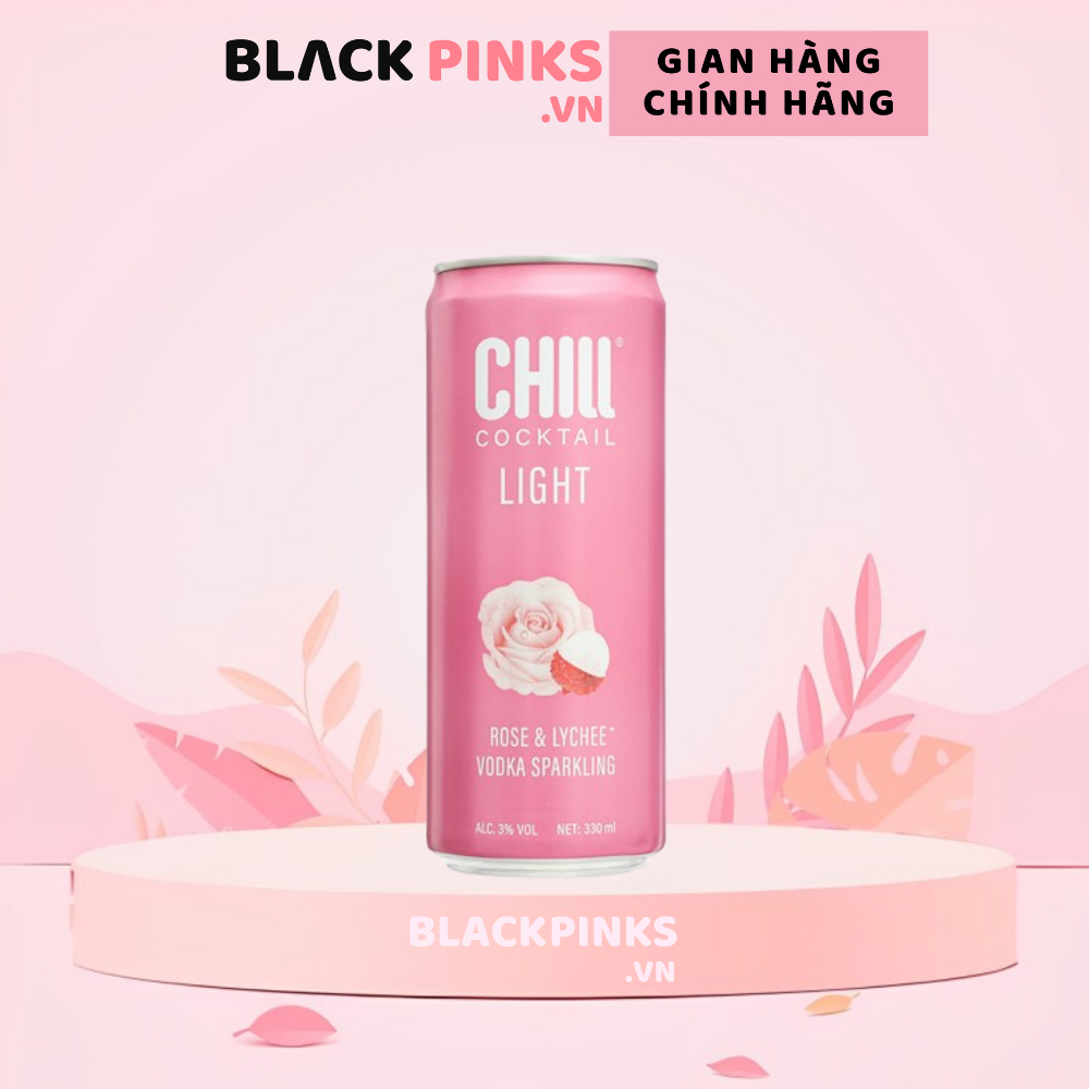 Nước trái cây lên men Chill Rose Lychee Vodka vị vải hoa hồng lon 330ml ...