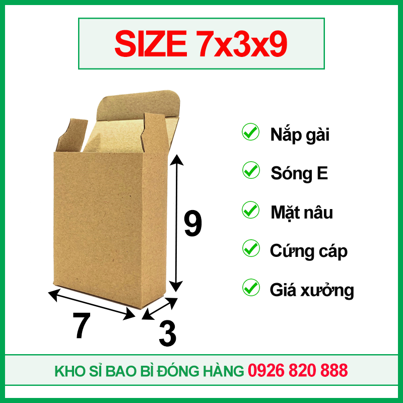 (Combo 10) Hộp Nắp Cài Đựng Phụ Kiện Cứng Cáp Giá Rẻ 7x3x9 - Hộp Carton ...