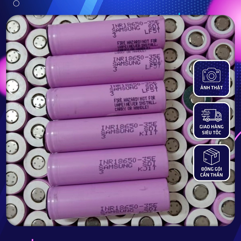Pin 18650 Samsung 35E dung lượng 3100mAh - 3.7V xả 20A [Tặng thêm cell ...
