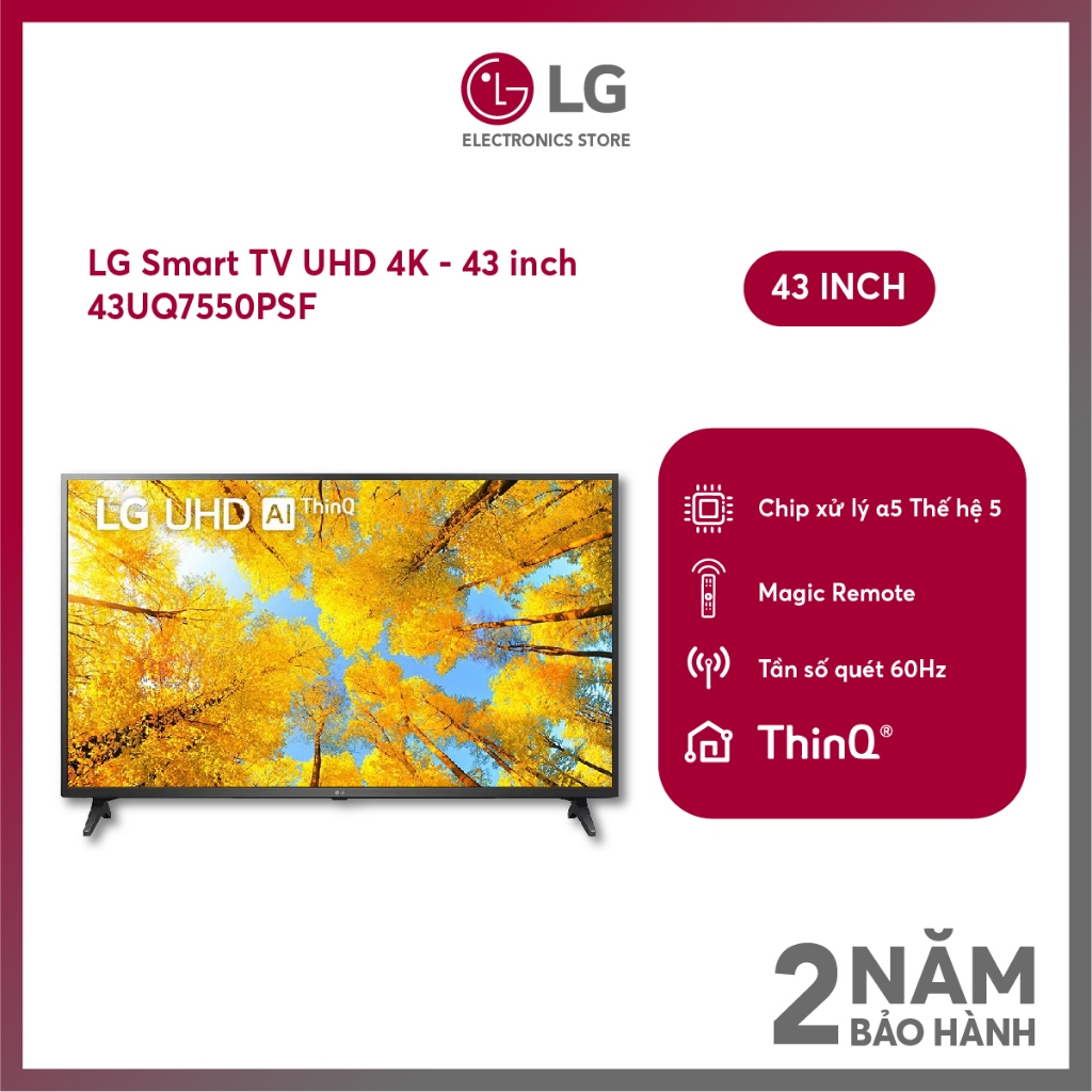 Smart Tivi LG 4K 43 Inch 43UQ7550PSF - Miễn phí giao lắp Hà Nội ...