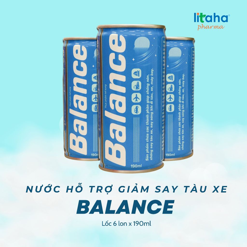 Nước hỗ trợ giảm say tàu xe Balance dành cho trẻ em và người lớn, Lốc 6 lon x 190ml | Shopee ...