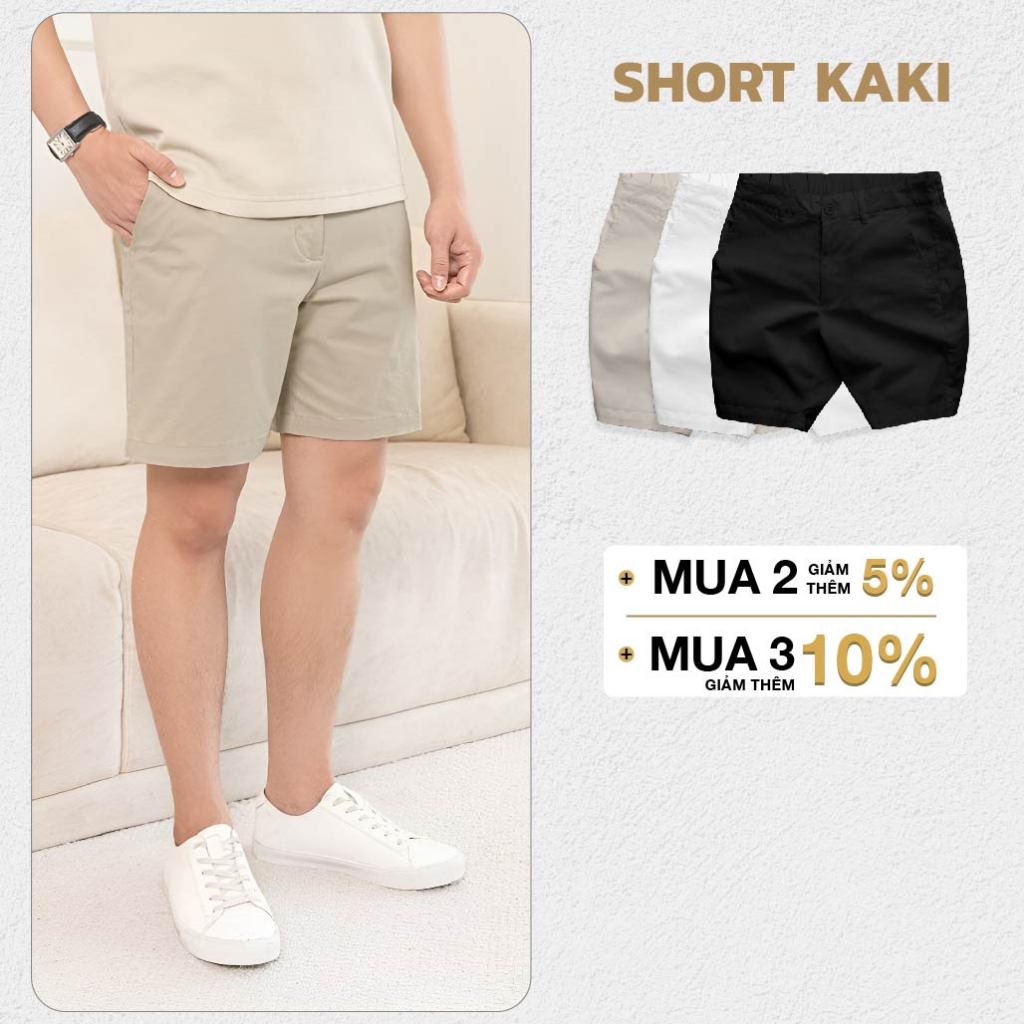 Quần short nam ngắn Kaki POLOMAN phong cách trẻ trung, cá tính 4 màu dễ phối đồ | Shopee Việt Nam