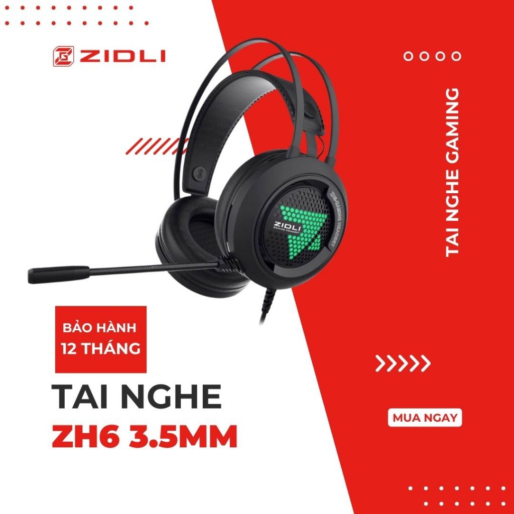 Tai nghe ZIDLI ZH6 3.5mm (USB, LED, Au, Mic ) - Gaming/ Box | Shopee ...