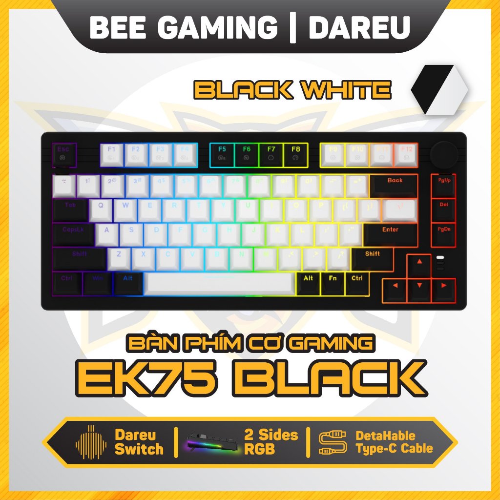 Bàn phím cơ chính hãng Dareu EK75 / EK75 Pro (Led RGB, 75%, Hotswap ...