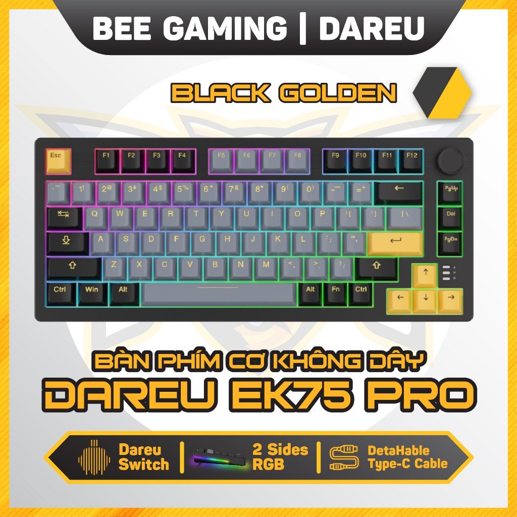 Bàn phím cơ chính hãng Dareu EK75 / EK75 Pro (Led RGB, 75%, Hotswap, triple-modes) | Shopee Việt Nam