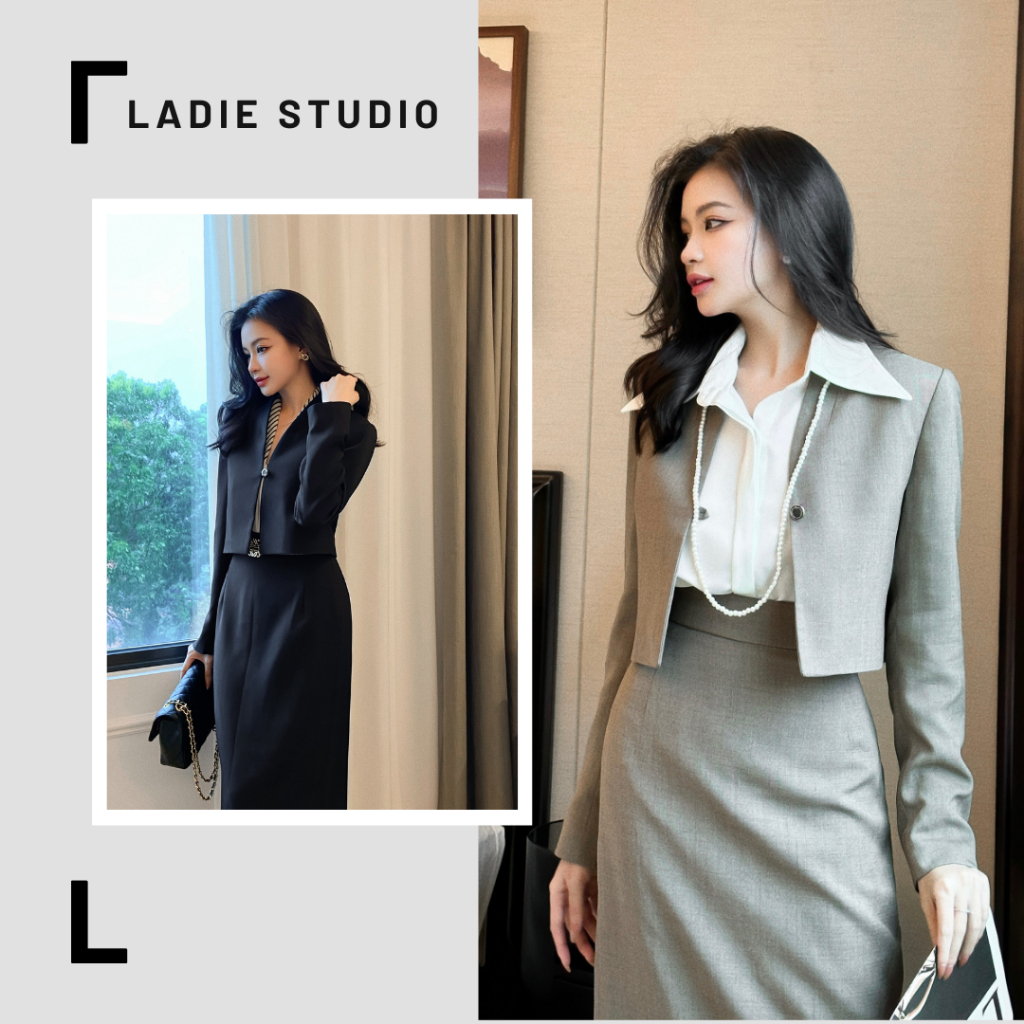 Áo Blazer Jennie Croptop 1 nút BLA06, Ladie Studio | Shopee Việt Nam