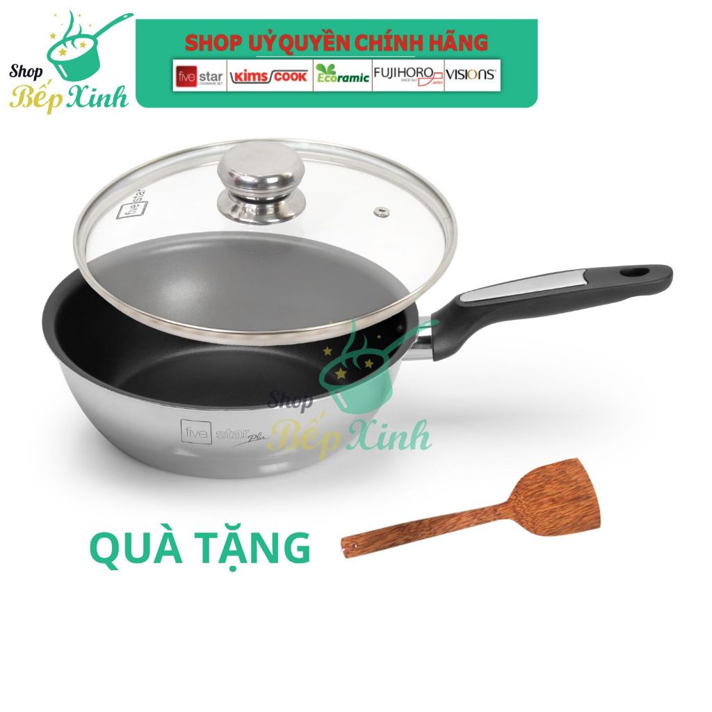 Chảo chống dính sâu lòng bếp từ Fivestar 2 lớp đáy liền khối cao cấp 20cm - 28cm | Shopee Việt Nam