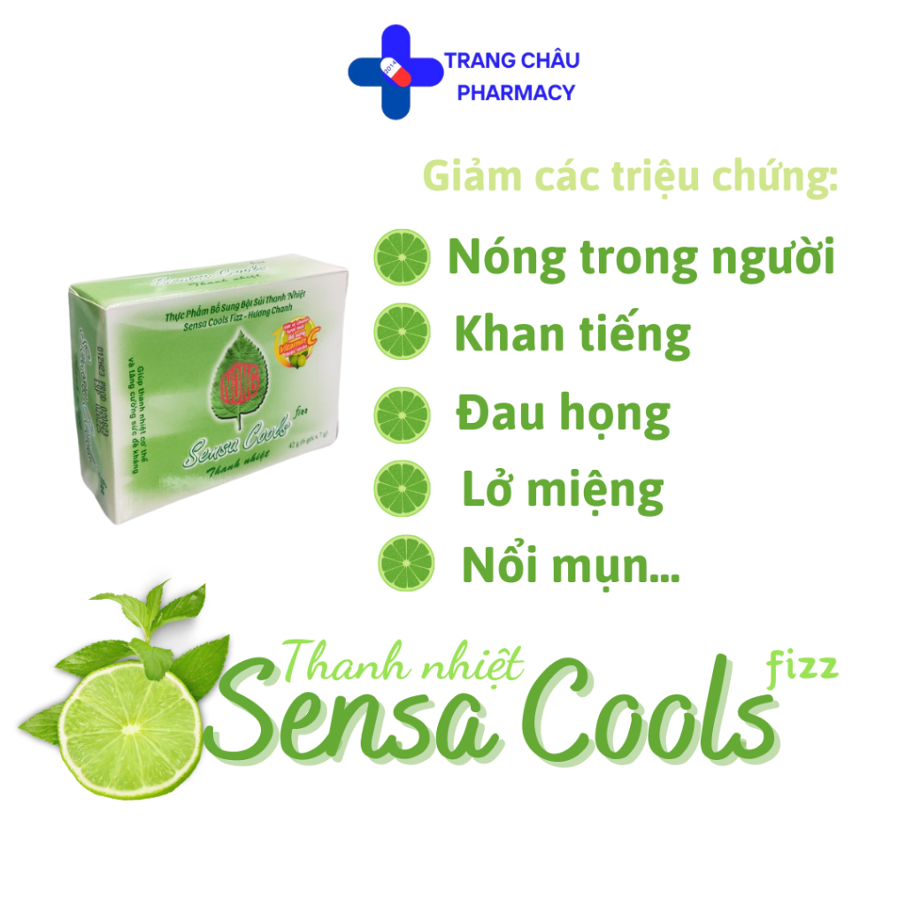 Bột sủi thanh nhiệt Sensa Cools bổ sung Vitamin C và tăng cường sức đề ...