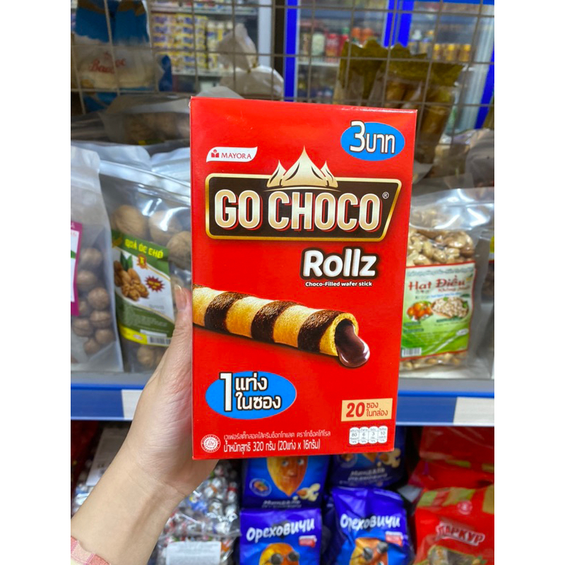 Bánh quế xốp kem socola Go choco rollz. | Shopee Việt Nam