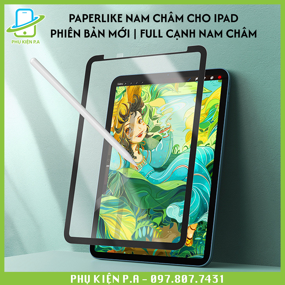 Miếng dán Paperlike nam châm phiên bản mới full cạnh nam châm cho iPad ...