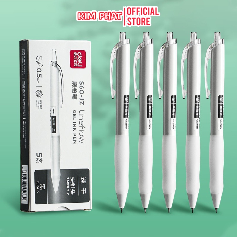 Bút Bi Nước Văn Phòng Mực Gel Màu Đen Deli S60-ST Ngòi 0.5mm / Ruột ...