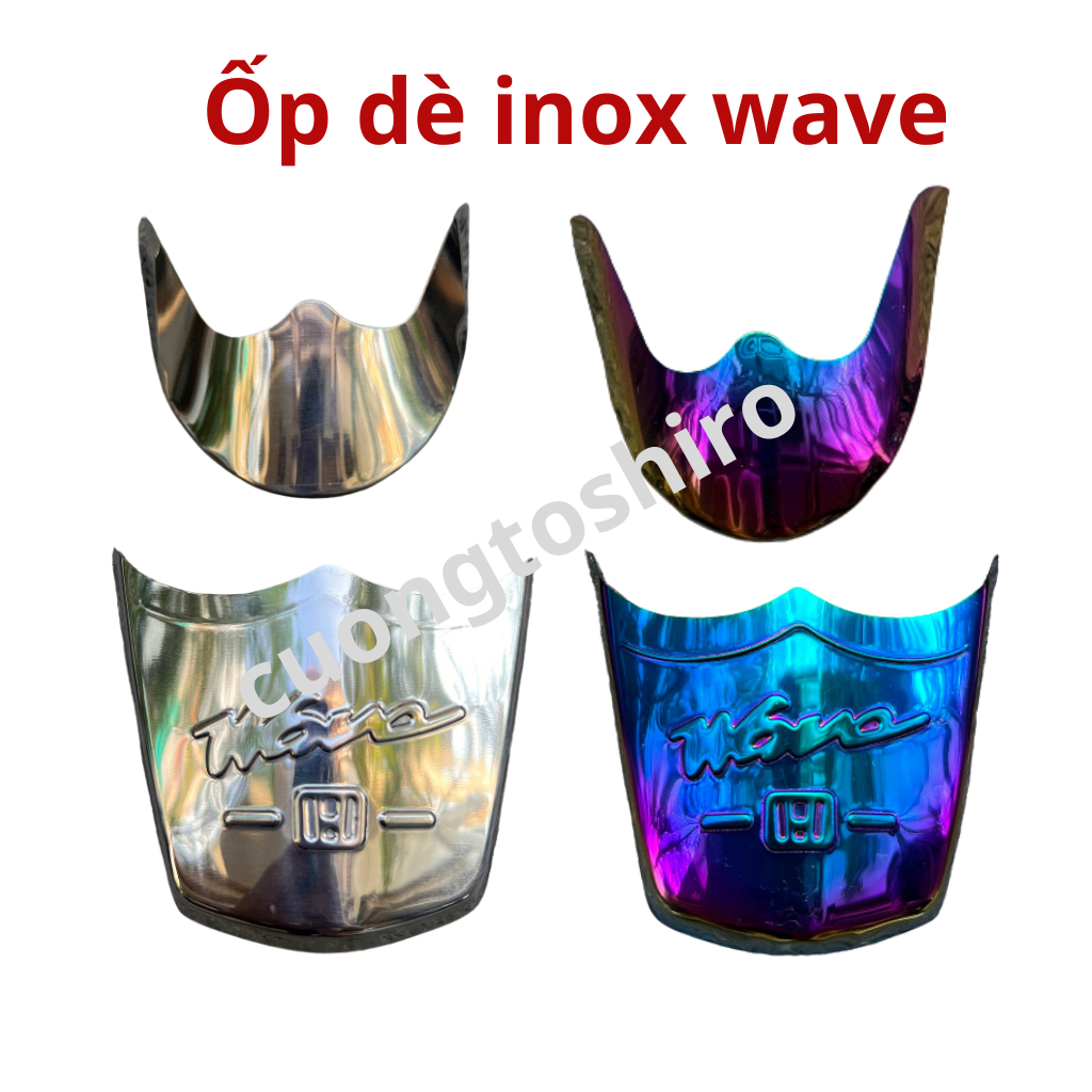Ốp dè inox 7 màu inox gắn xe Wave a s rs100 Wave a 110 wave 50cc 1 cặp ...
