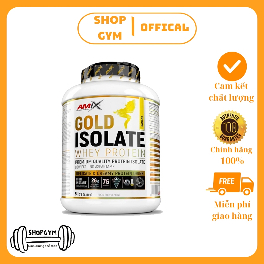 Bột Whey Protein Amix Gold Isolate Whey Protein, 5 Lbs (76 Servings ...