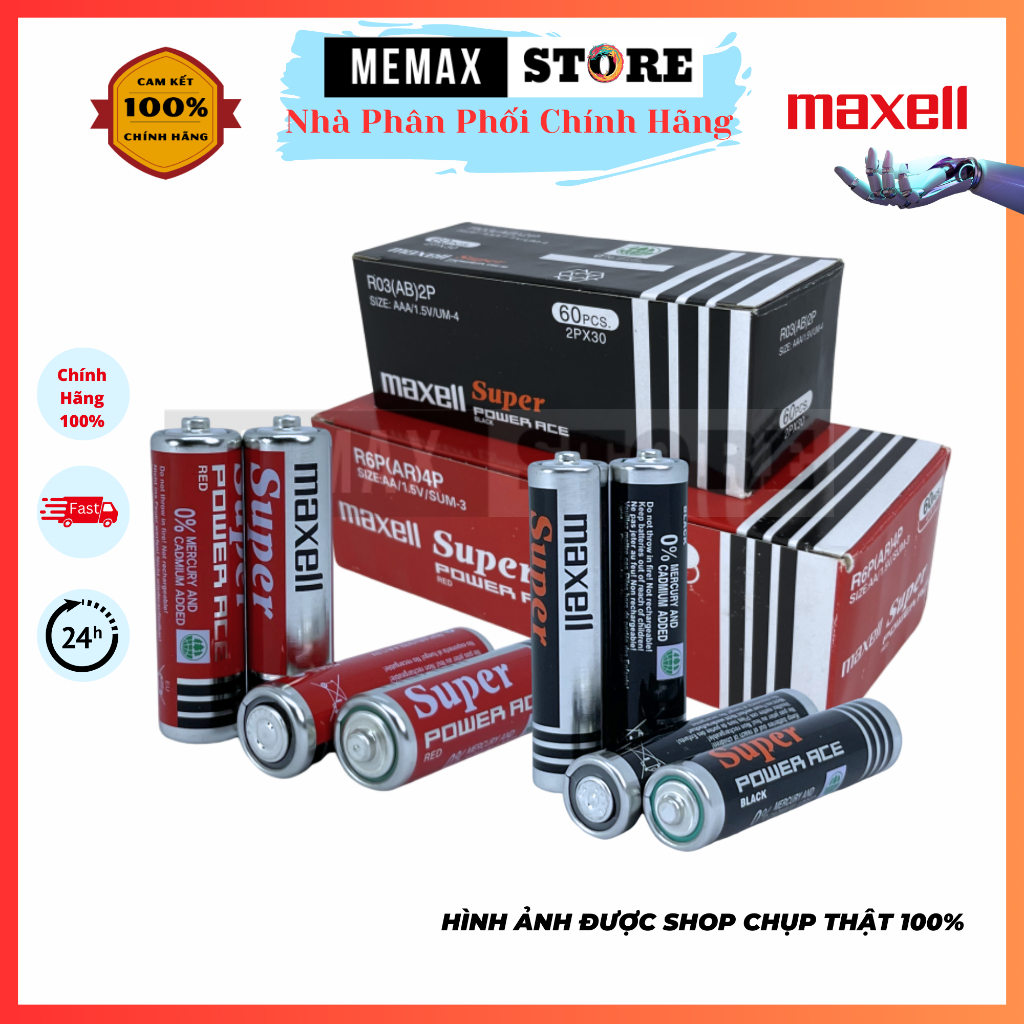 [CHÍNH HÃNG] Hộp 60 viên Pin Maxell AA / AAA Dung lượng cao. Pin Carbon ...