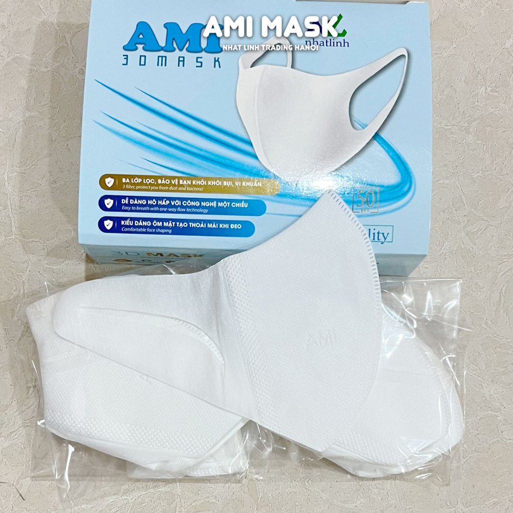 Thùng 200 chiếc khẩu trang 3D AMI Mask 3 lớp, khẩu trang y tế kháng ...