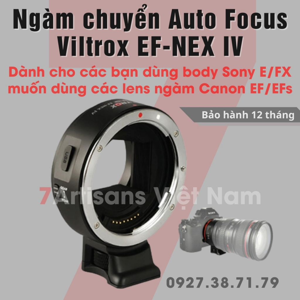 Ngàm chuyển từ Canon sang Sony 7Artisans EF-SE, adapter Viltrox EF-NEX IV - Dùng lens Canon EF ...