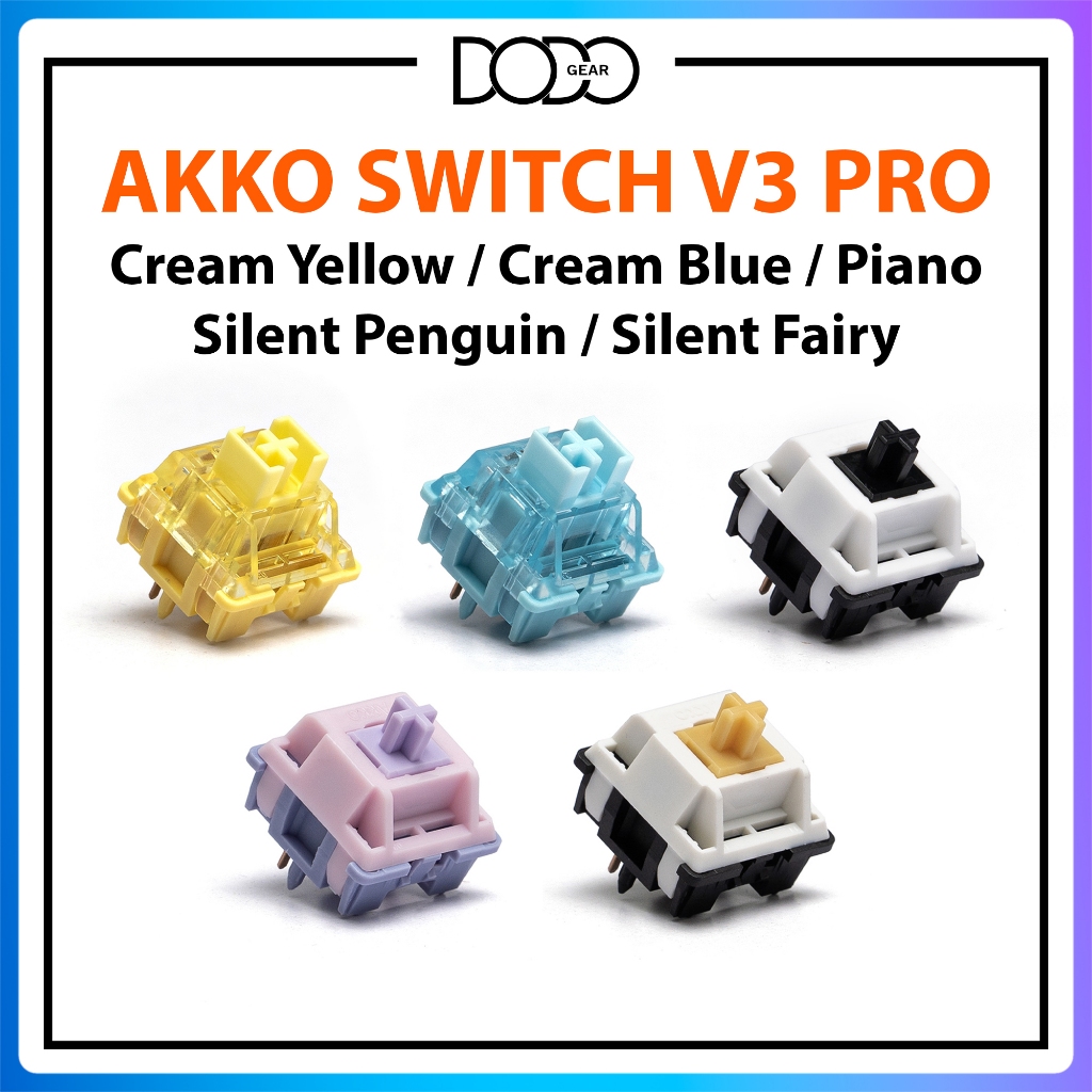Switch Akko Cream V3 Pro Yellow Blue Piano Silent Fairy Linear Penguin ...