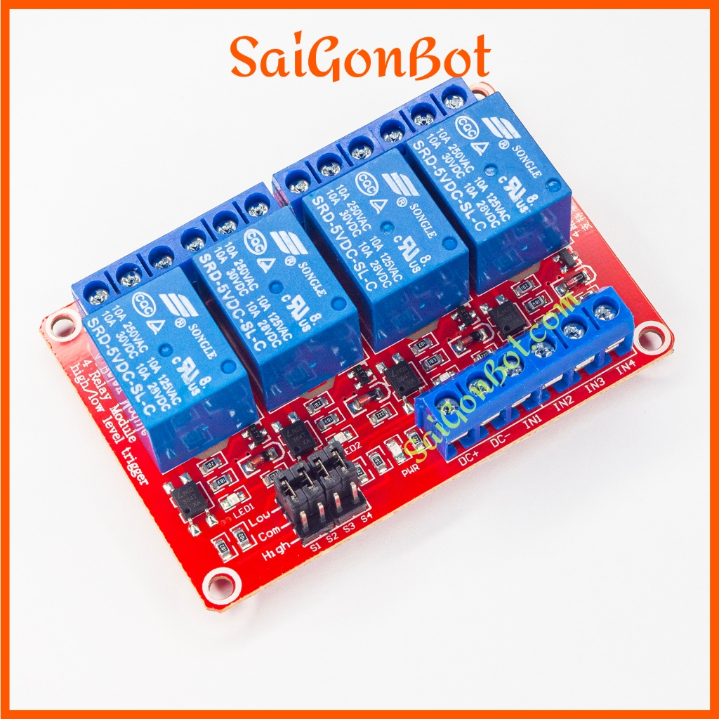 4 Relay (5V/12V) High/Low (H/L) Level Trigger Module | Shopee Việt Nam