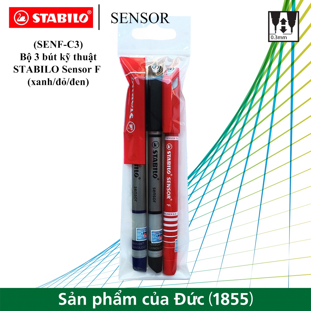 Bộ 3 bút kỹ thuật STABILO SENSOR SENF 0.3mm | Shopee Việt Nam