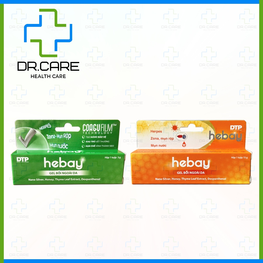 Gel bôi ngoài da Hebay cho da nhiễm herpes, zona, giời leo (dời), mụn ...