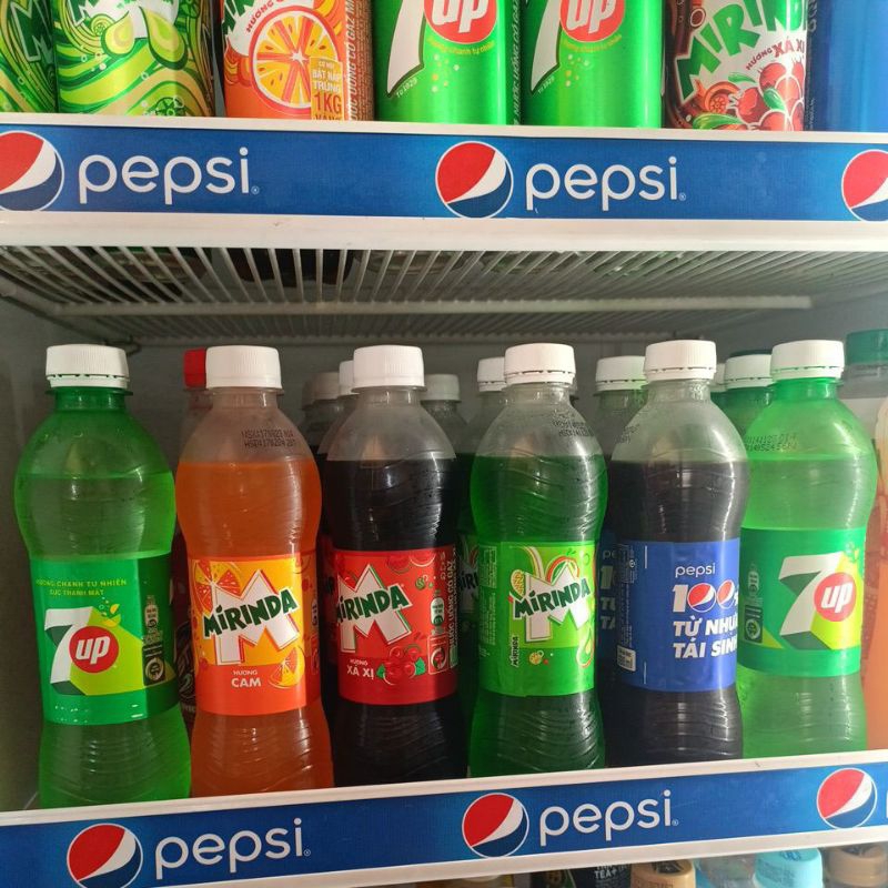 Nước Ngọt MIRINDA Xá Xị. 7up.Pessi.Soda kem.Cam lóc 6 chai 390ml ...