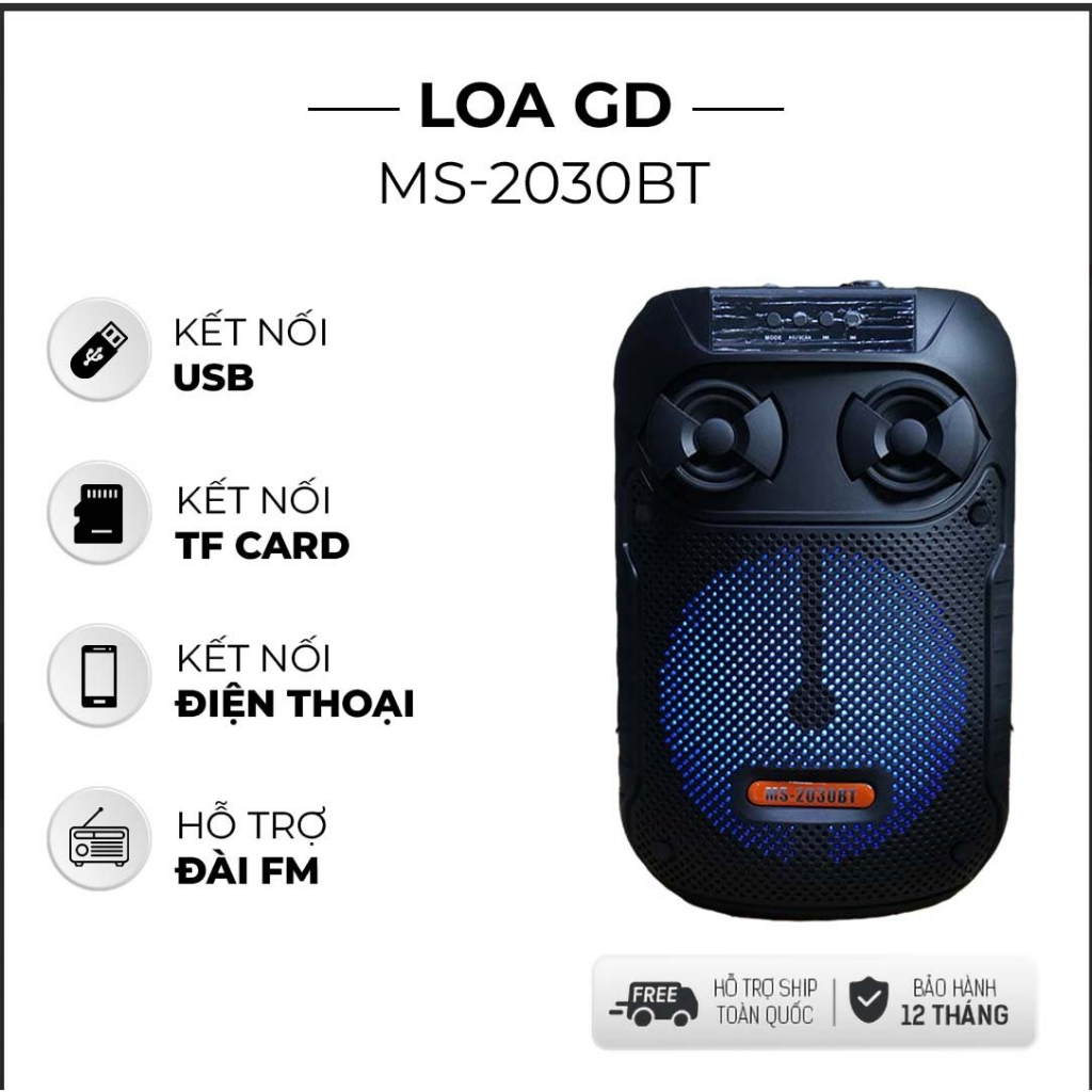 Loa Bluetooth cầm tay hiệu VietStar Quoc Te Model MS-2030 BT - Bảo hành 12 tháng | Shopee Việt Nam