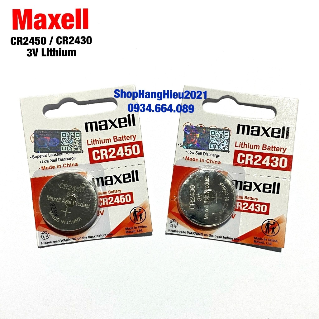 Pin CR2450 / CR2430 Maxell 3V Lithium Hàng Chính Hãng Vỉ 1 Viên | Shopee Việt Nam