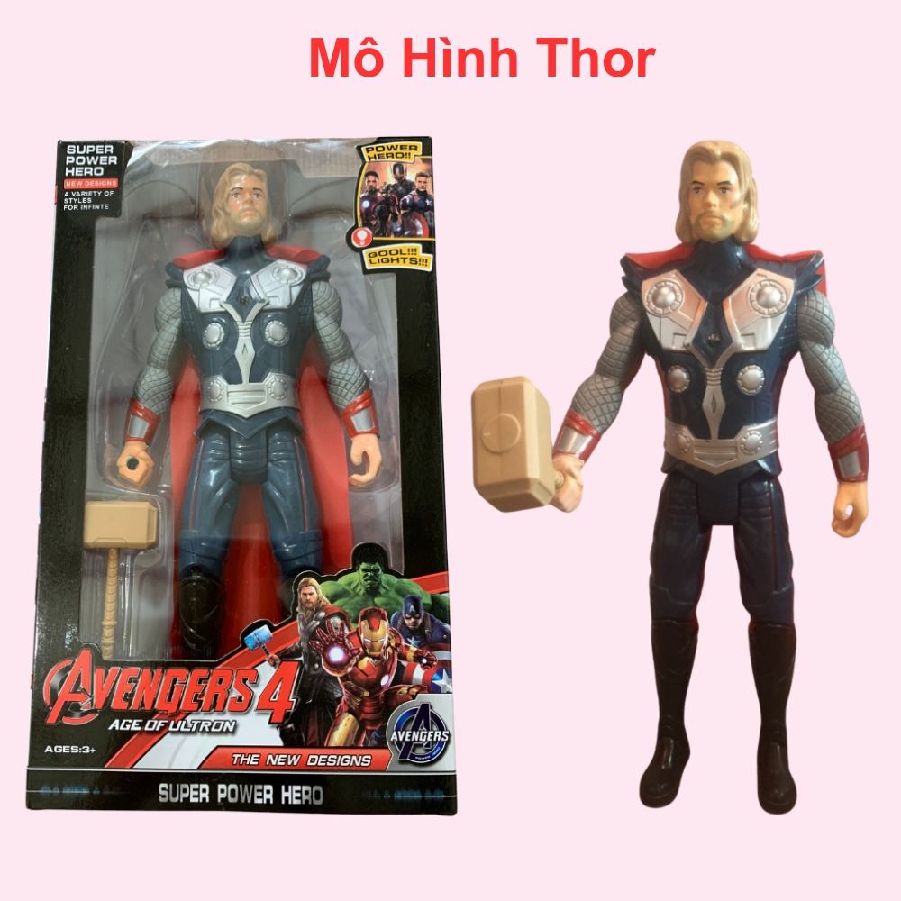 Mô hình Thor mô hình thần sấm Thor siêu anh hùng cao 27cm có đèn led ...