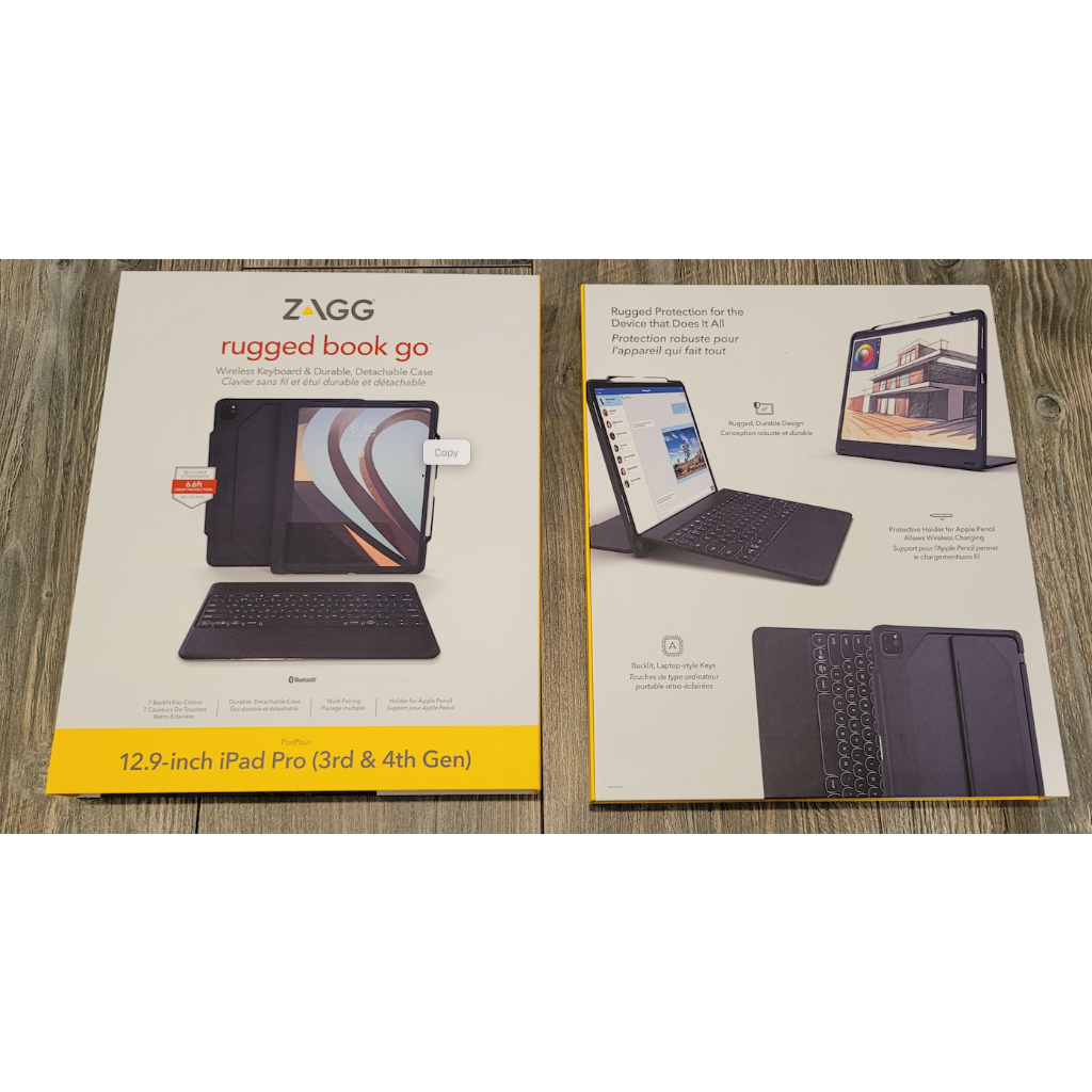 Bao da bàn phím ZAGG Rugged Book Go cho iPad Pro 12.9" - Gen 4 &3 ...