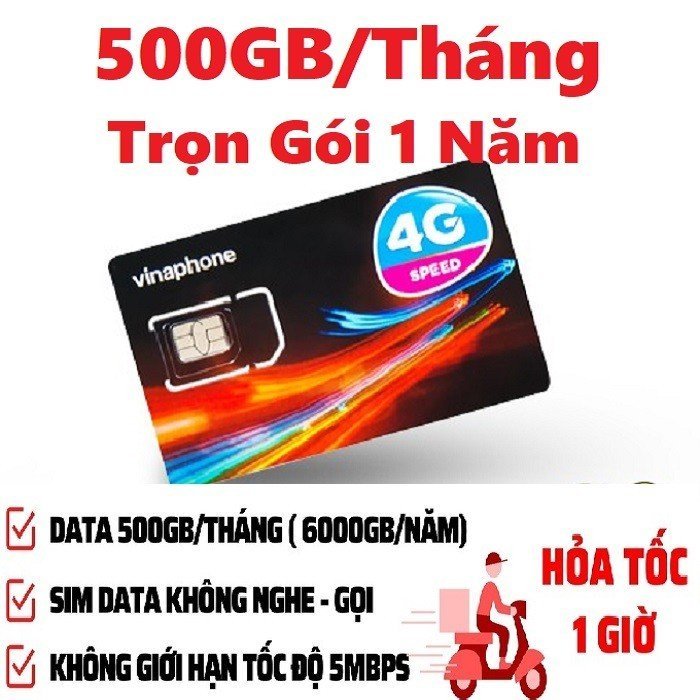 [ 1 TỶ G ] Sim Vinaphone 4G Trọn Gói 1 Năm 500GB/THÁNG MAX TỐC ĐỘ CAO VD149 U1500 TD49 Fhappy ...