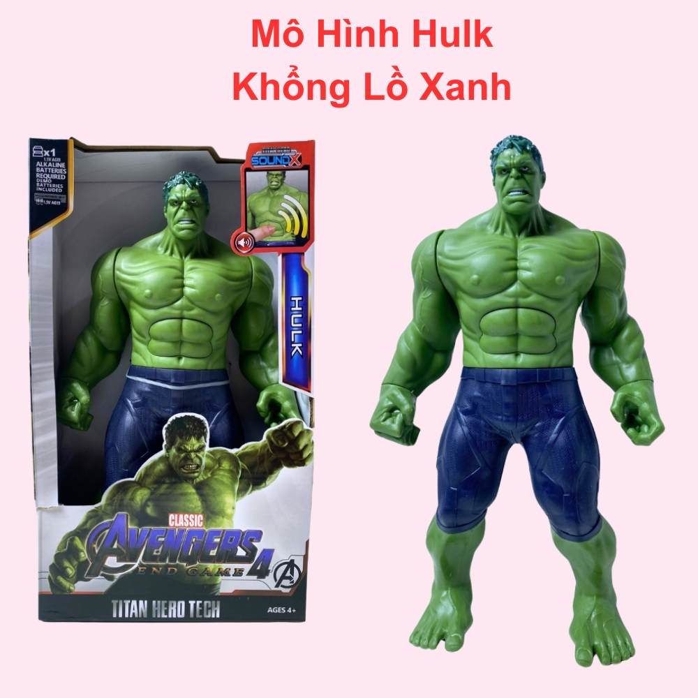 Mô hình Hulk mô hình khổng lồ xanh nhựa đặc cao 30cm có đèn và nhạc ...