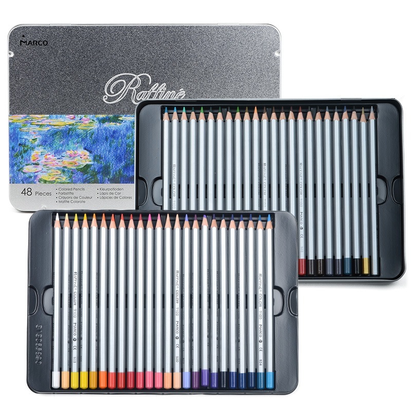 [DA ĐEN] Chì Màu Khô Marco Raffine 24|36|48|72 Màu Hộp Thiếc | Shopee ...