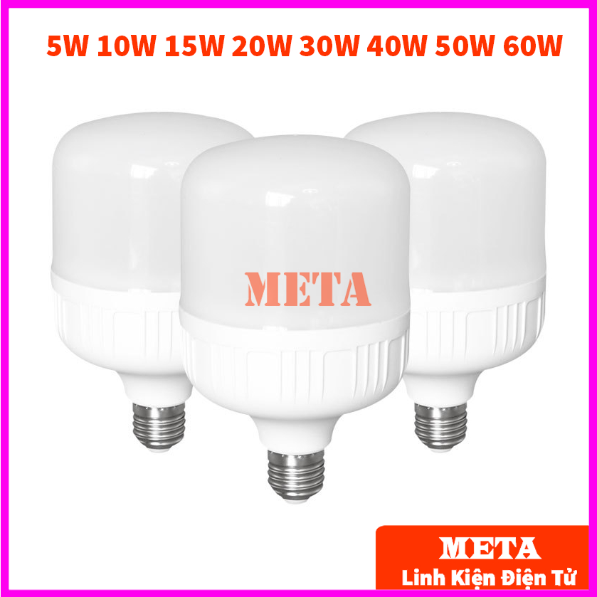 Bóng đèn Led 5W 10W 15W 20W 30W 40W 50W 60W Bulb TRỤ ánh sáng trắng 6500K, chống nước, tiết kiệm ...